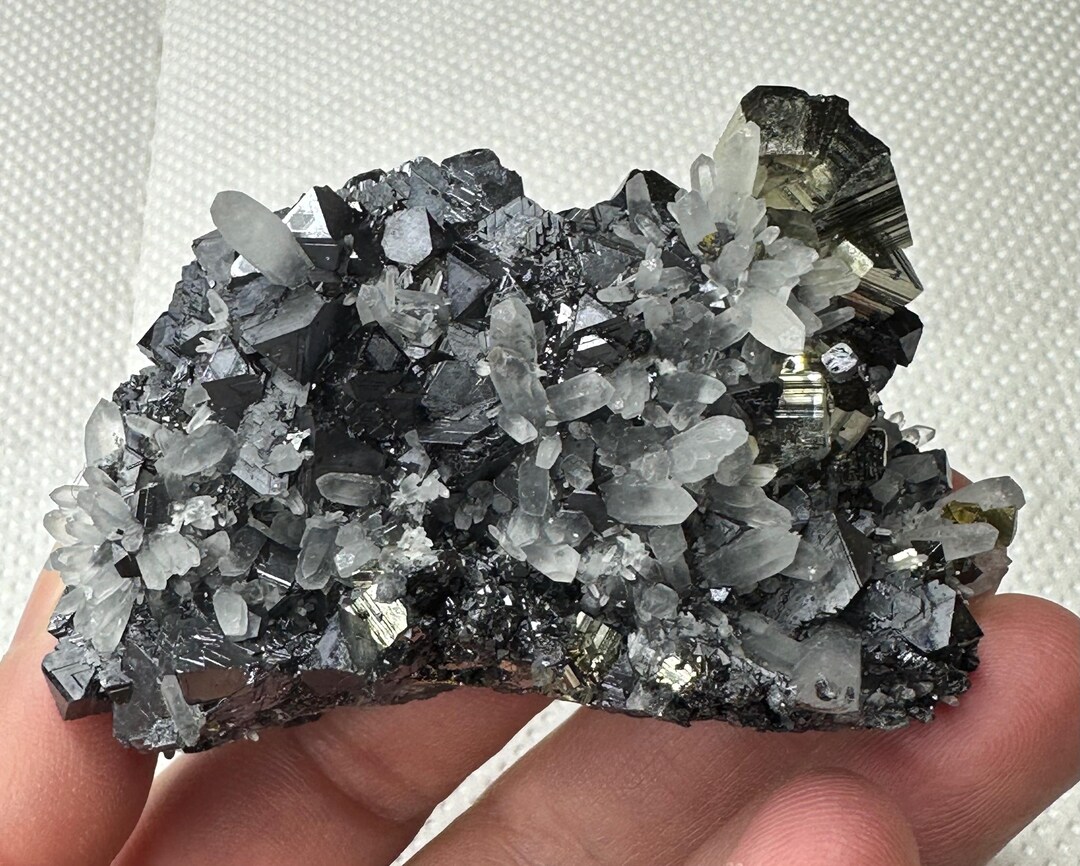 Great Shiny Pyrite With Sphalerite and Quartz, Madan, Bulgaria, Mineral ...