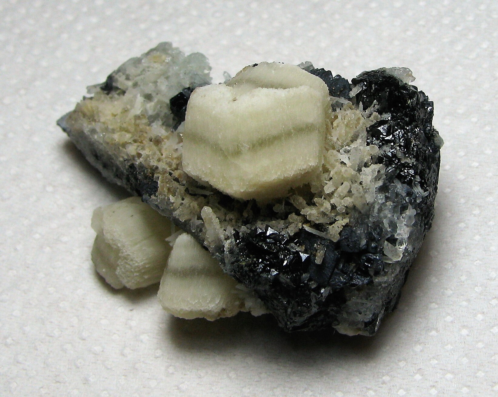 Wonderful Two Generations Calcite on Micro Crystals Sphalerite and ...