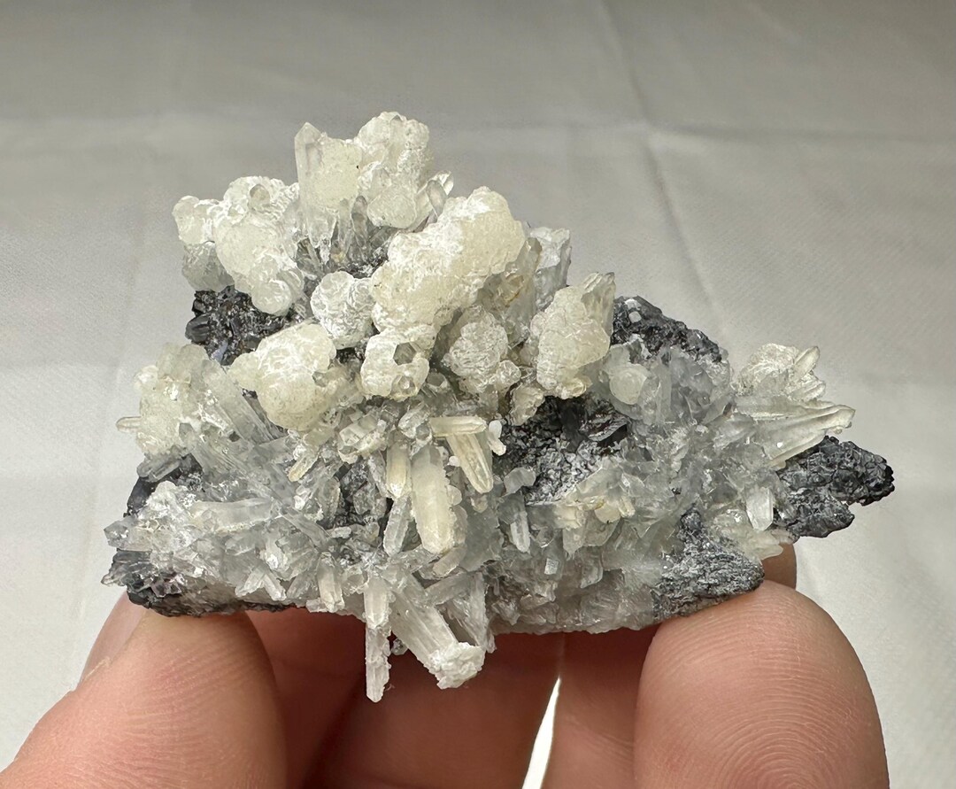Beautiful Quartz With Calcite and Sphalerite From the Famous 9th of ...