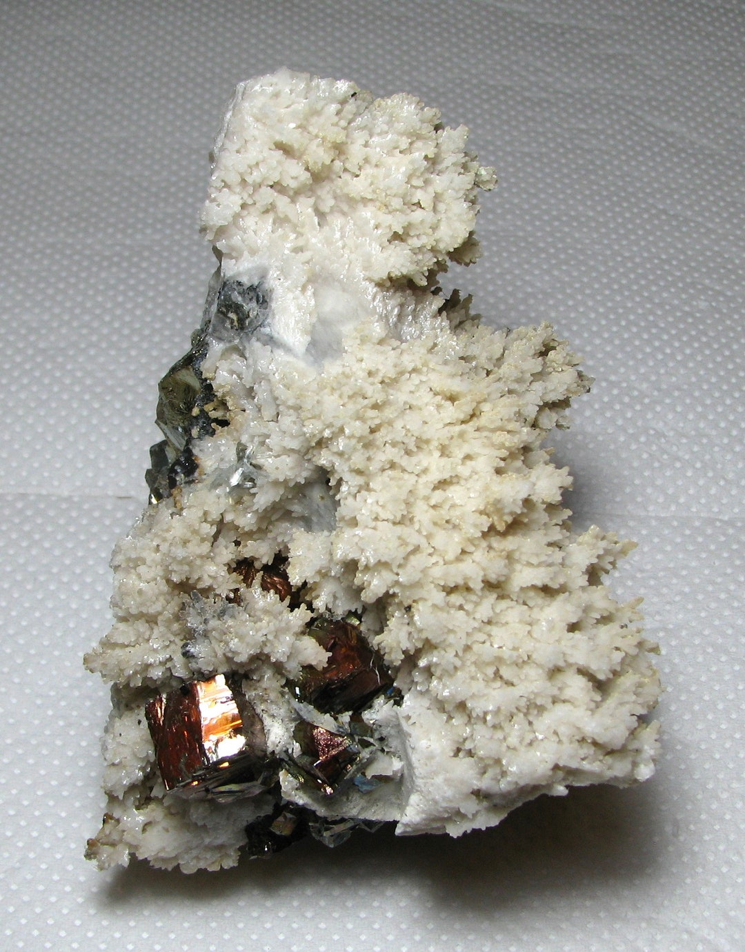 Great Red Pyrite With Iron Oxide With Calcite, Madan, Bulgaria, Natural ...