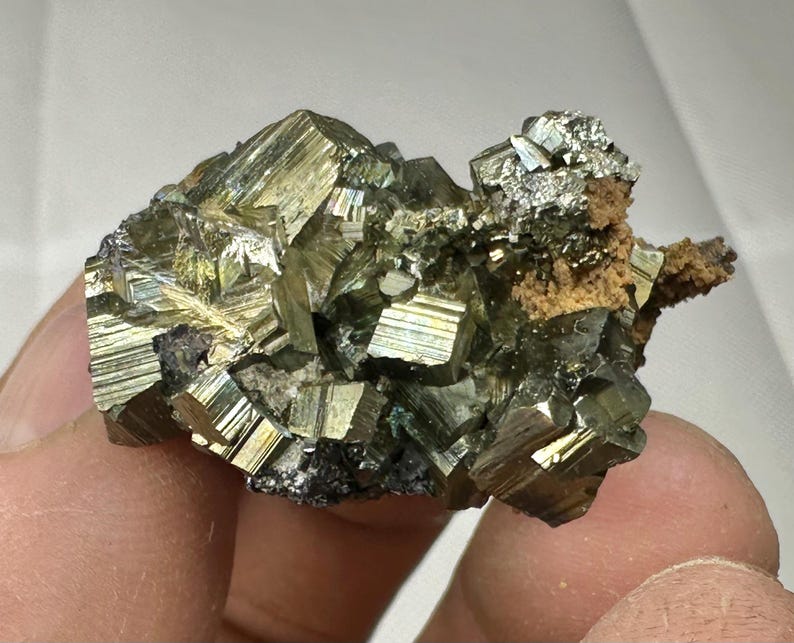 Iridescent Pyrite With Siderite, Bulgaria, Mineral, Gift, N10117 - Etsy