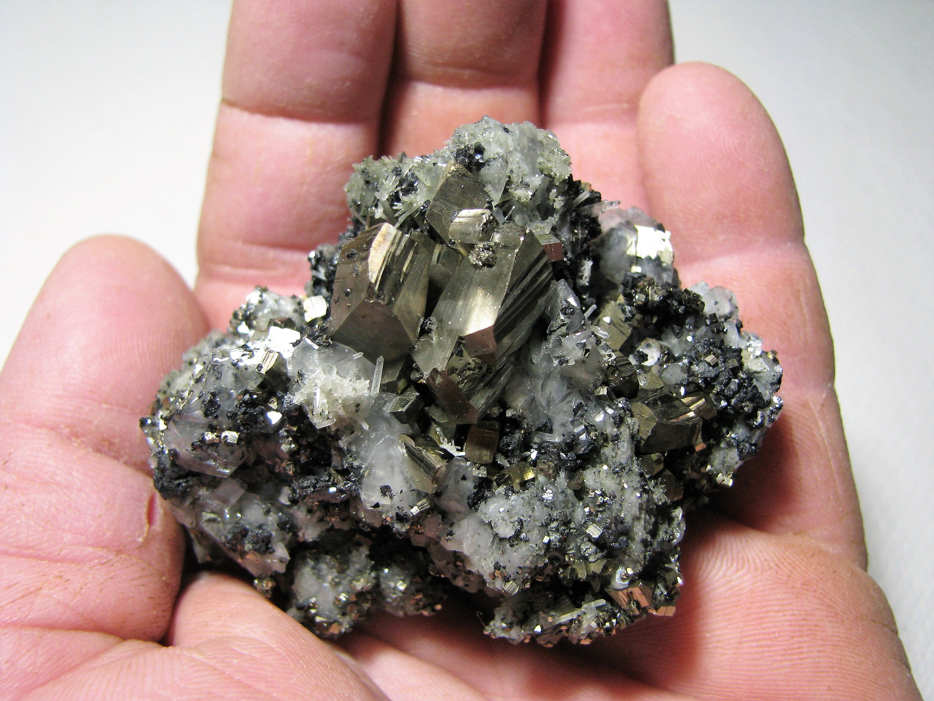 Great rare crystals pyrite on calcite from the famous Borieva | Etsy