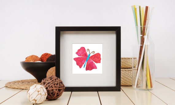 Pink Butterfly Image Printable Butterflies Hand Painted | Etsy