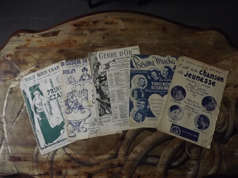 Five Vintage Partitions 5 French Sheet Music 1940s - Etsy