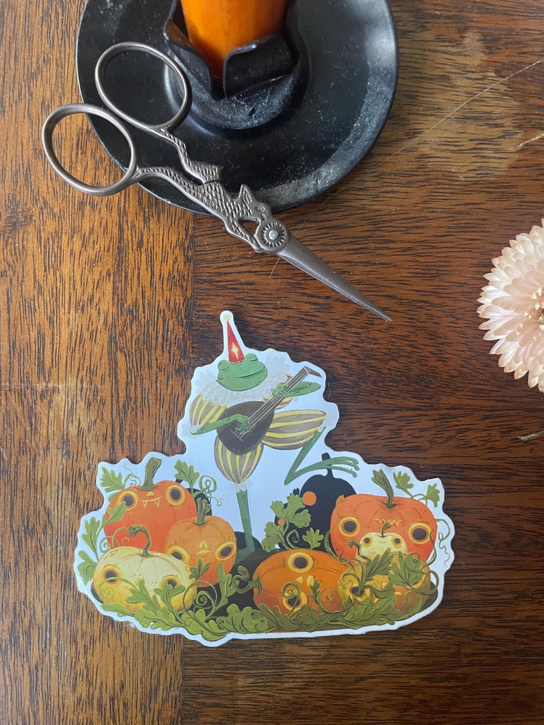 Frog Bard Vinyl Sticker Pumpkin Patch, Spooky, Magical, Die Cut Sticker ...