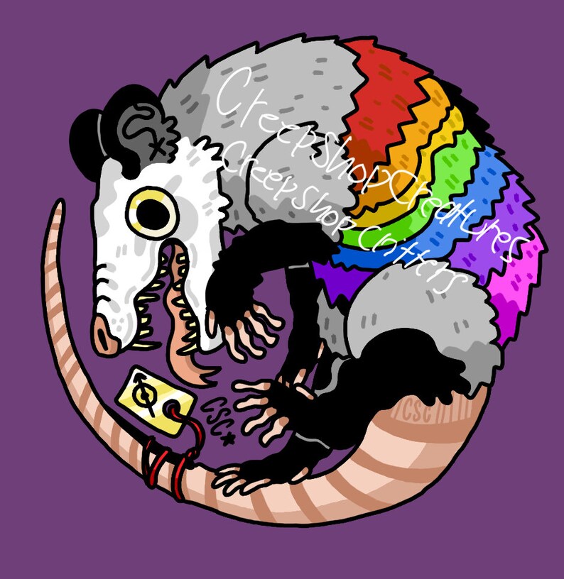 Pride Opossum Rainbow Shiny Sticker - Etsy
