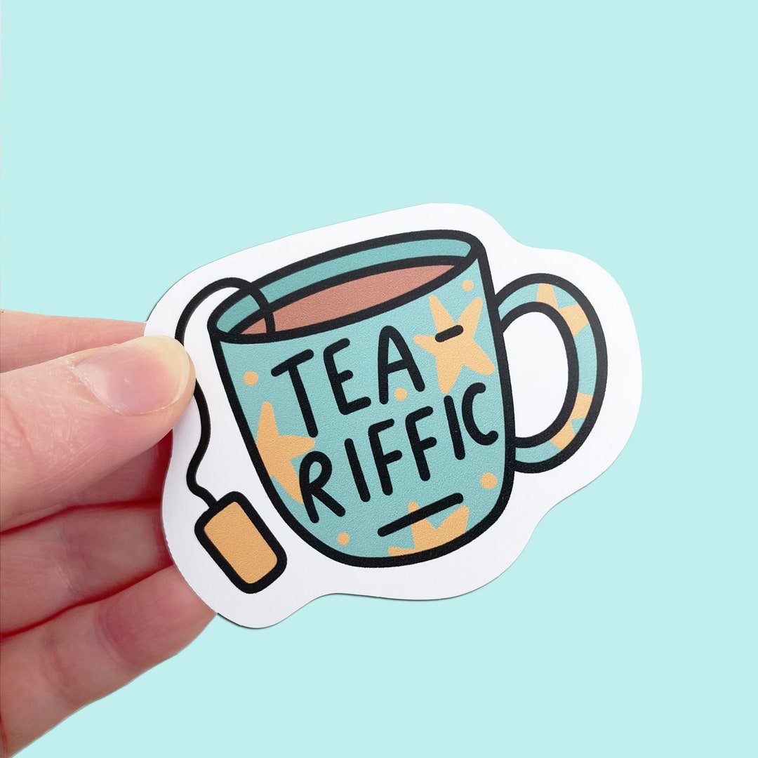 Tea-riffic Matte Vinyl Sticker | Die Cut Sticker | Decal | Tea Lover ...