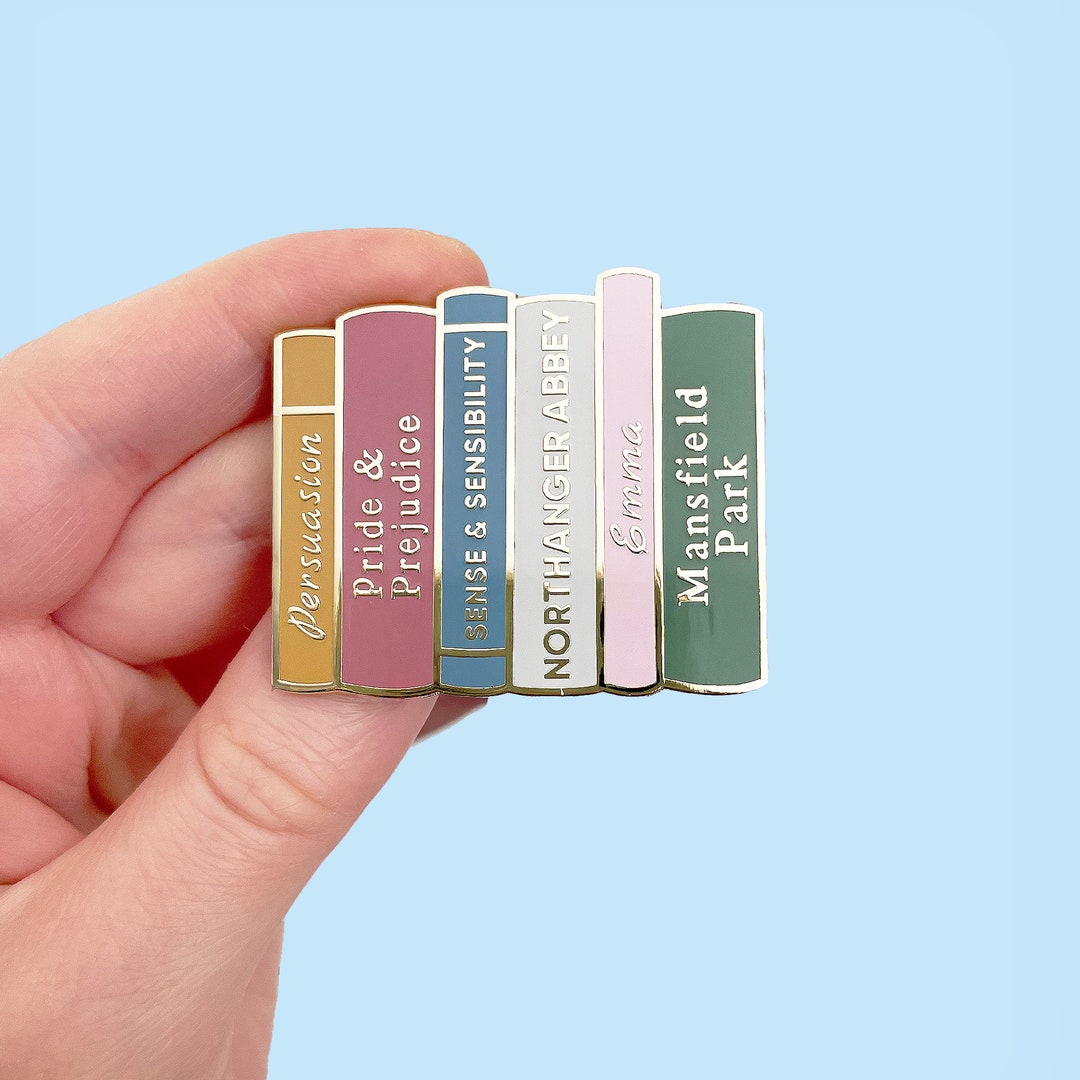 Jane Austen Classics Book Shelf Hard Enamel Pin Bookish Merch Gift for ...