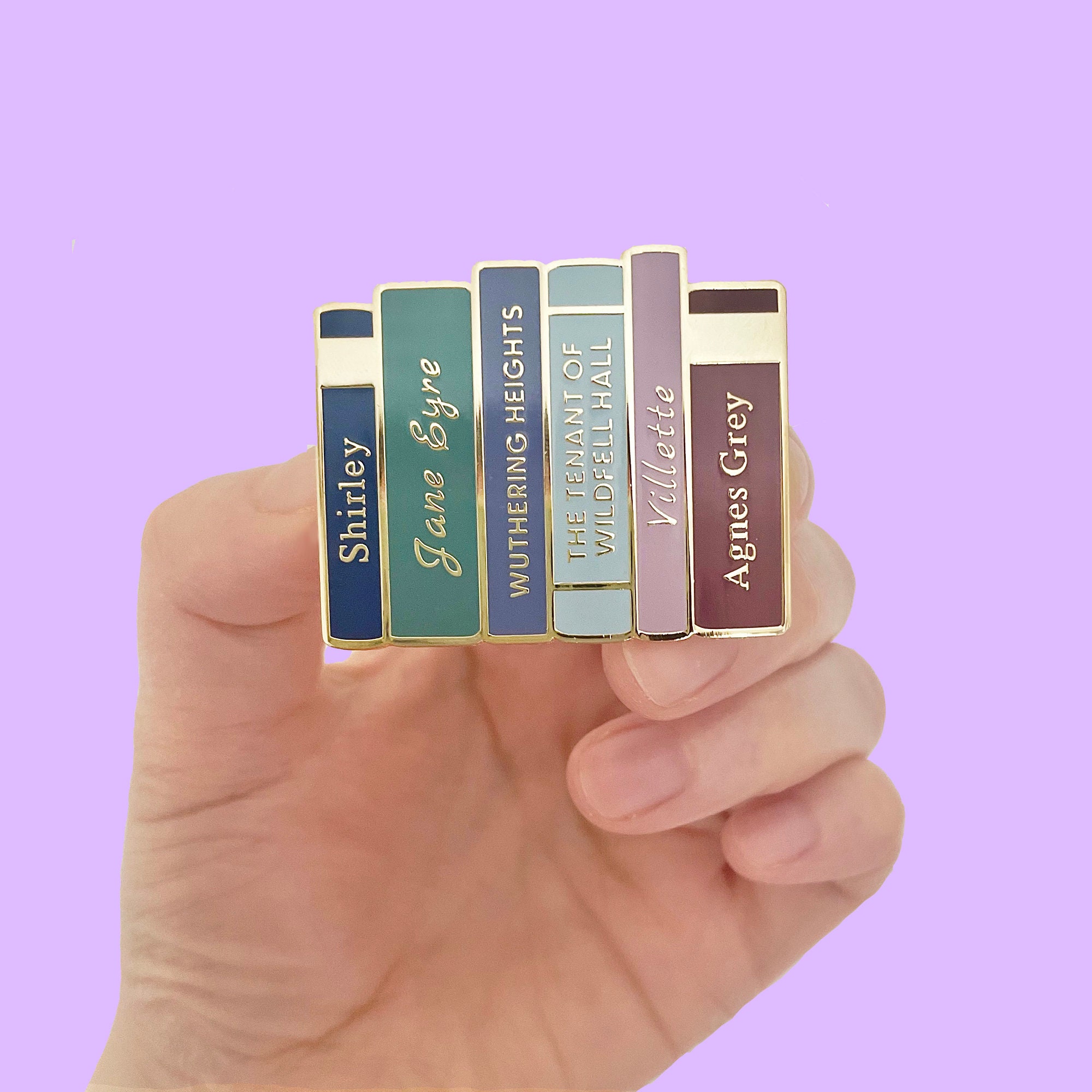 Bronte Sisters Bookshelf Hard Enamel Pin | Charlotte Bronte | Jane Eyre ...
