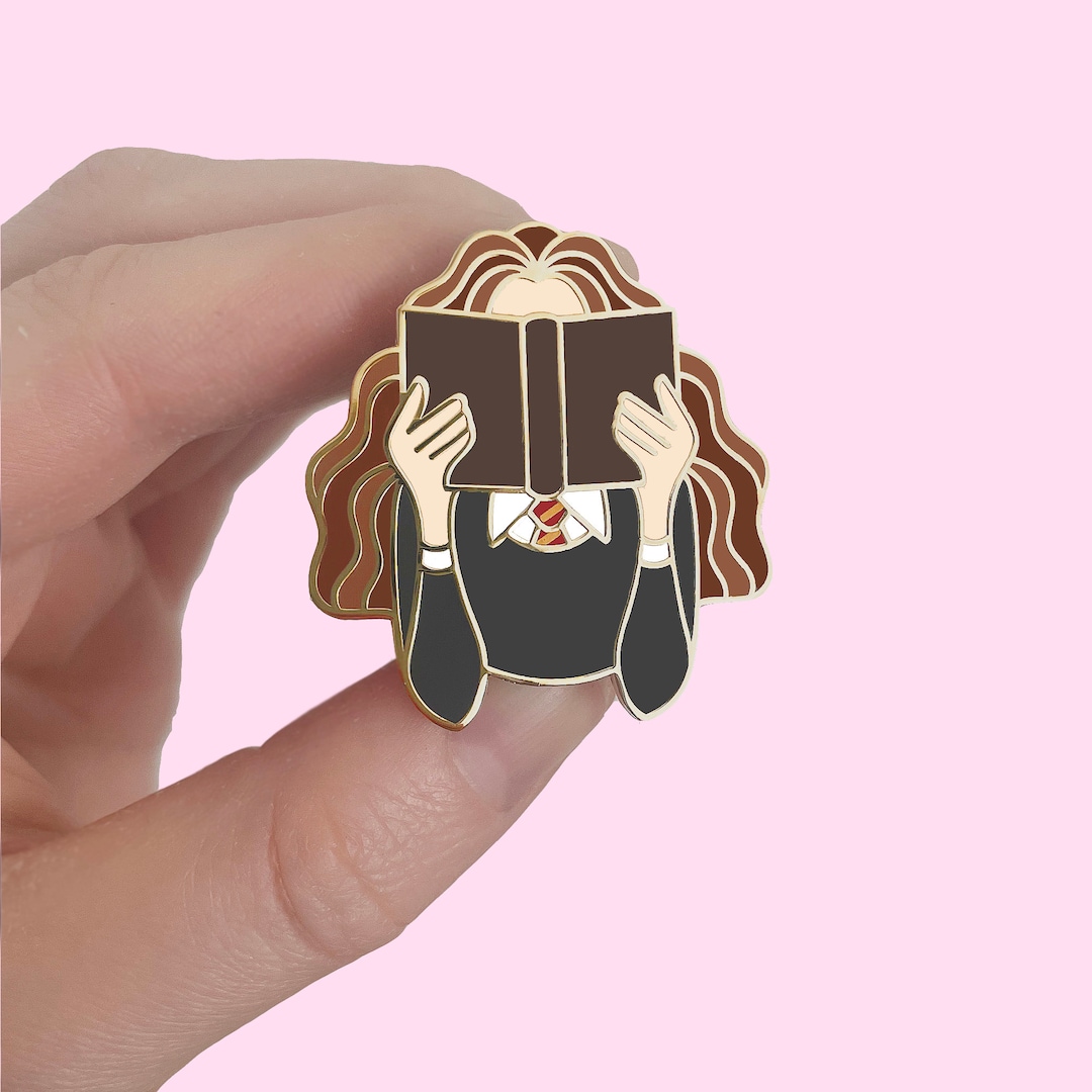 Bookworm Witch Enamel Pin | Magical Enamel Pin | Fantasy Pin | Bookish ...