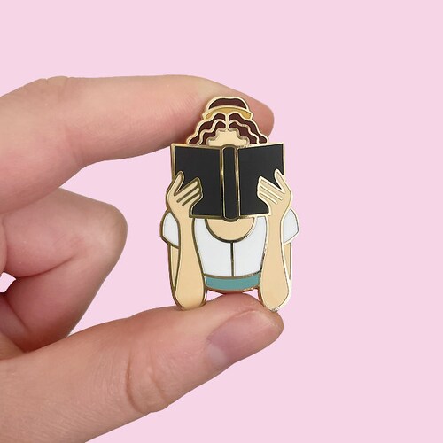Lizzie Bennet Fictional Bookworm Enamel Pin Bookish Cute - Etsy
