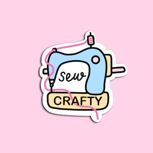 Sew Crafty Mini Die Cut Vinyl Sticker | Waterproof Vinyl Sticker ...