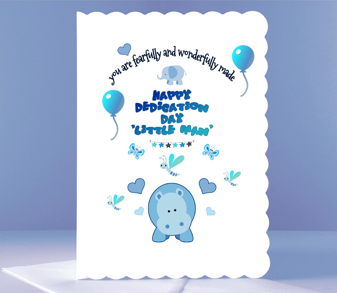 Happy Dedication Christian Greetings Card for Baby Child Boy - Etsy