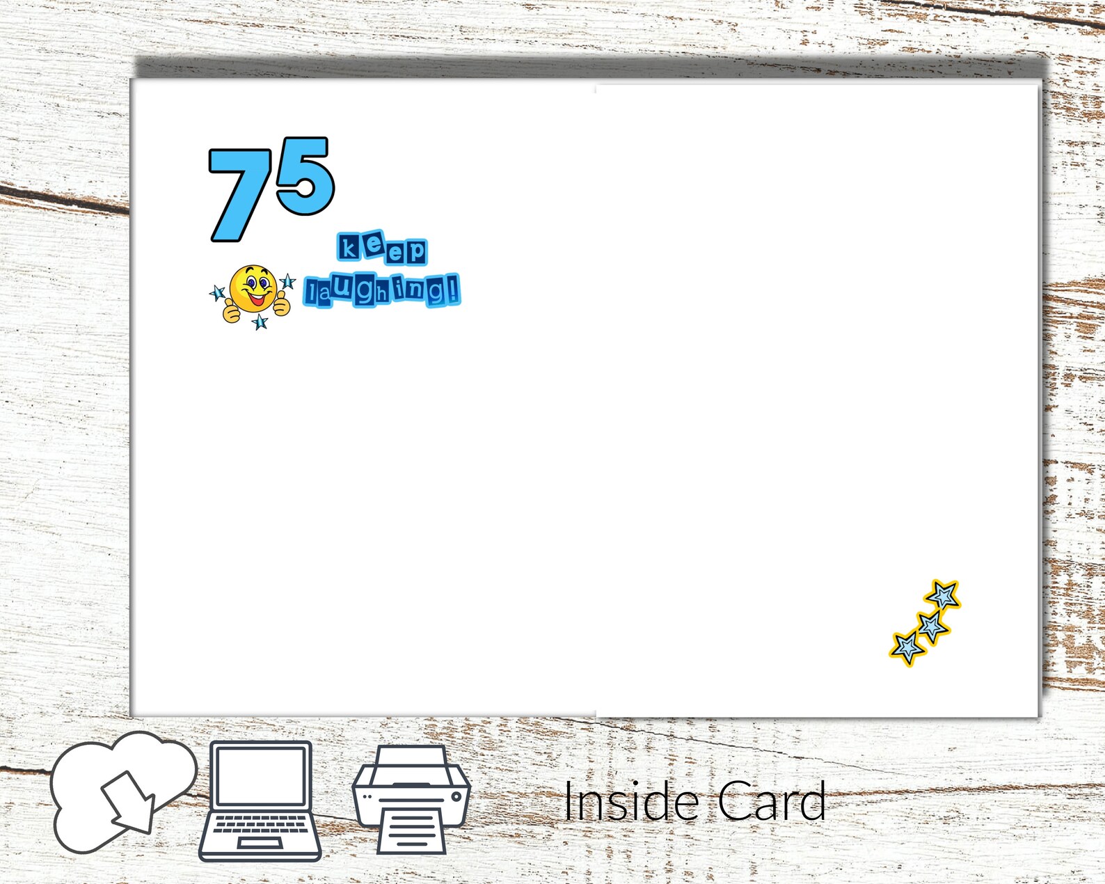 Instant Download and Print at Home 75th Birthday Card - Don't Stop ...