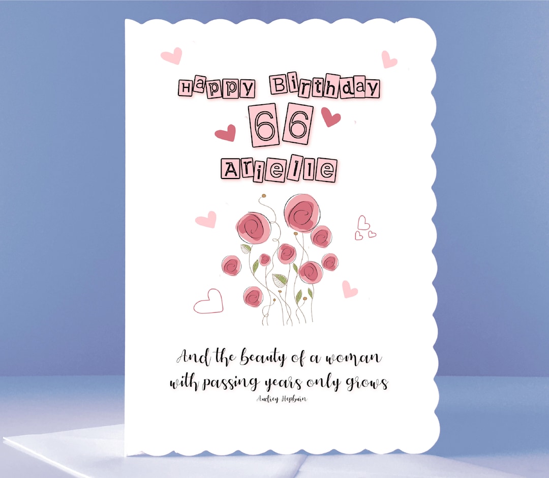 Personalised 66th Birthday Card New Pensioner Celebration Birthday Card ...