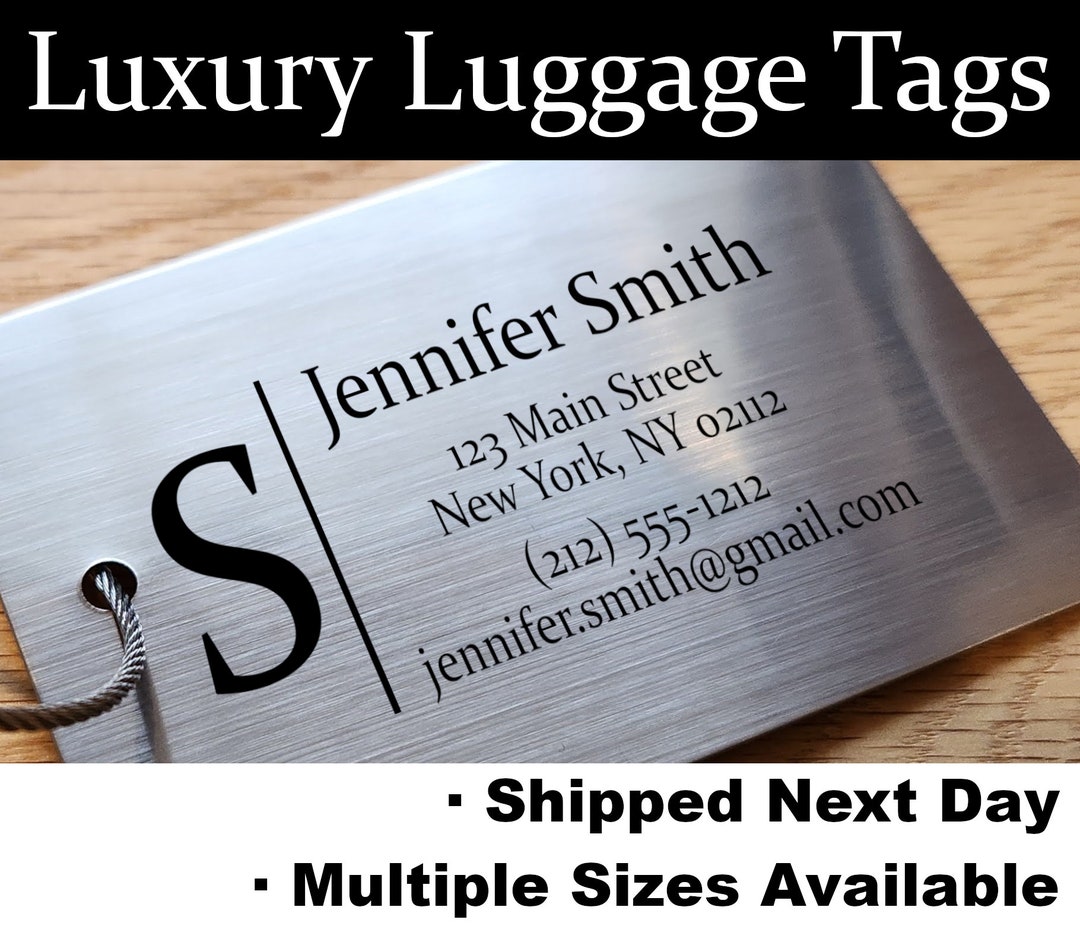Luxury Stainless Steel Luggage Tags - Laser Engraved - Completely ...