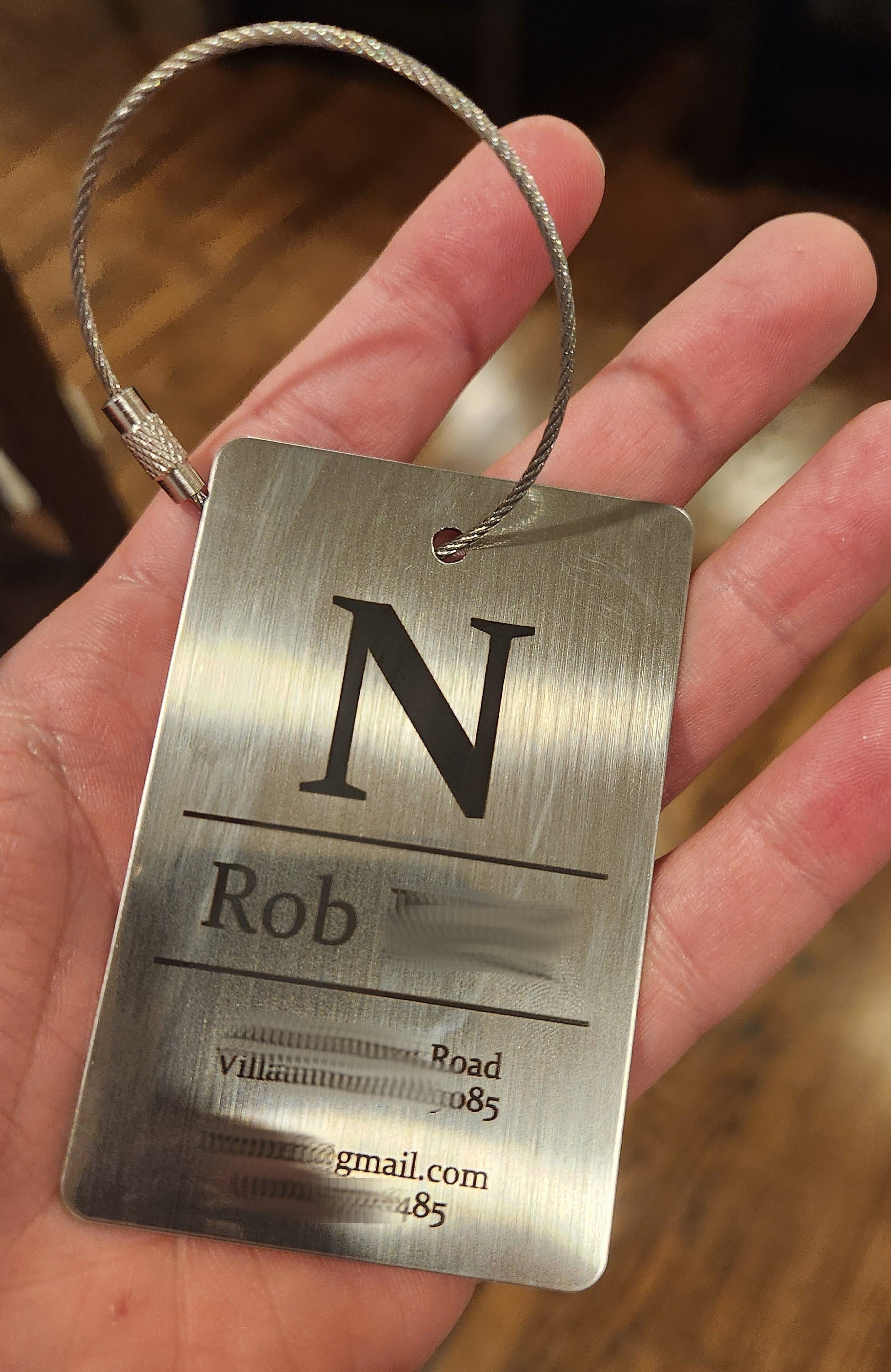 Luxury Stainless Steel Bag Tags Laser Engraved Corporate Team Gifts ...