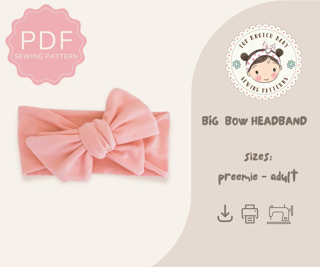 Bow Headband Pdf Pattern- Sewing Patterns for Baby and Kids- Kids ...