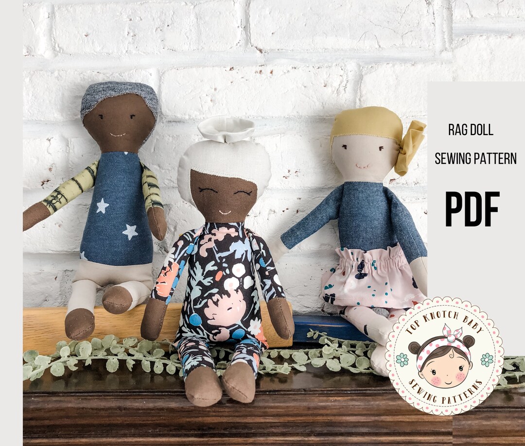 Easy Rag Doll PDF Sewing Pattern | Baby and Kid Patterns | Soft Dolls ...