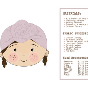 Turban Pdf Pattern Rose Turban for Baby and Kids Kids Pdf Sewing ...