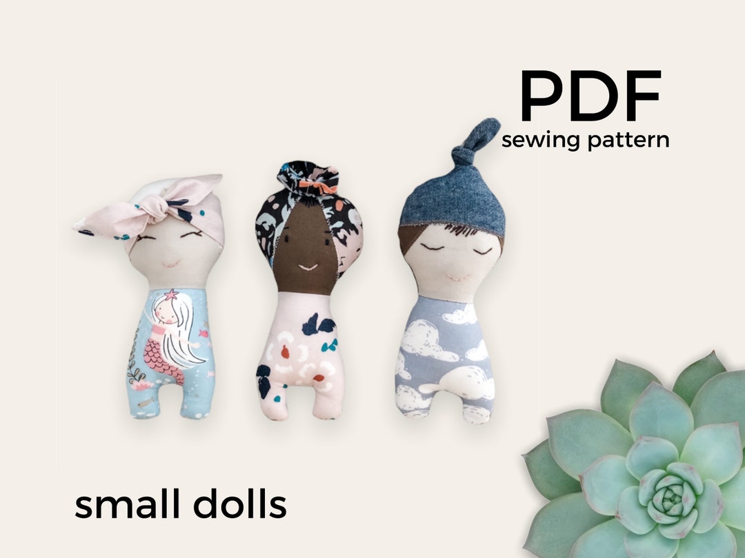 6 Doll PDF Sewing Pattern and Tutorial Handmade Baby Gift DIY Christmas ...