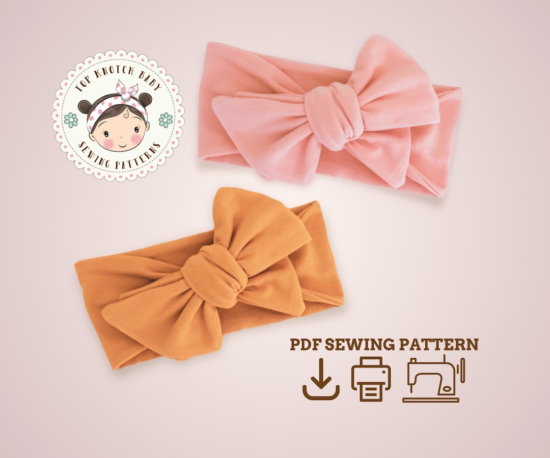 Big Bow Headband Sewing Pattern PDF Headwrap Tie up Bow Easy Sew ...