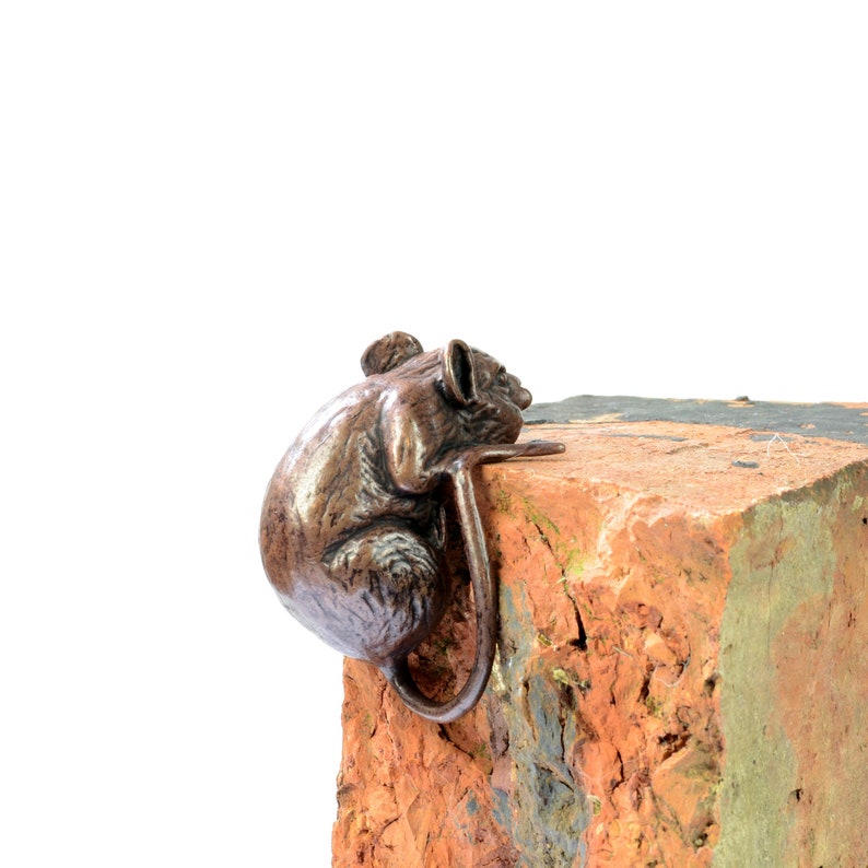 Bronze Mouse Sculpture Climbing Mouse Wildlife Collectable | Etsy UK