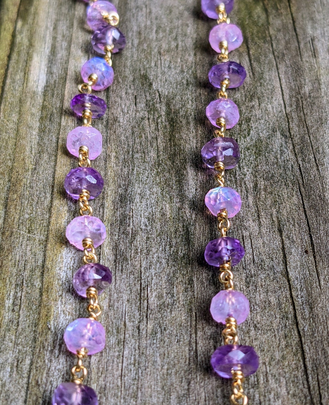 Lavender Moonstone and Amethyst Beaded Necklace - Etsy
