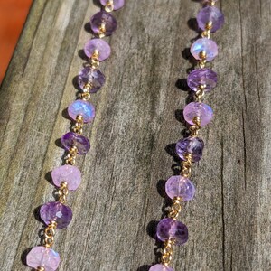 Lavender Moonstone and Amethyst Beaded Necklace - Etsy
