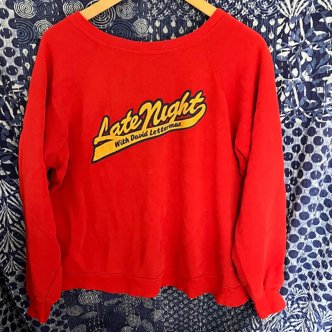 Vintage Late Night With David Letterman Sweatshirt, Red, Ls, Medium - Etsy