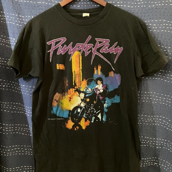 Rare Original Prince Purple Rain Tee, Black, XL - Gem