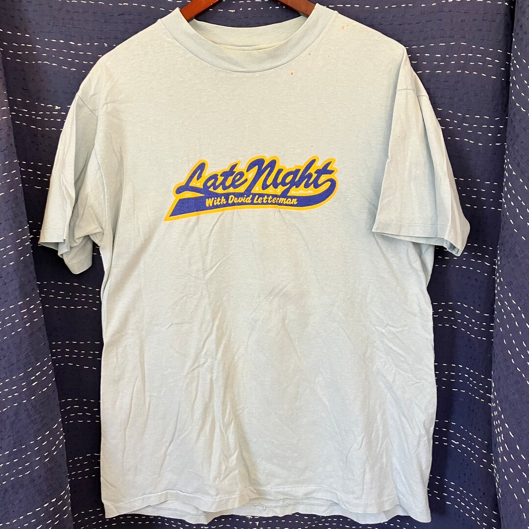 Original David Letterman Tee, Baby Blue, SS XL - Etsy