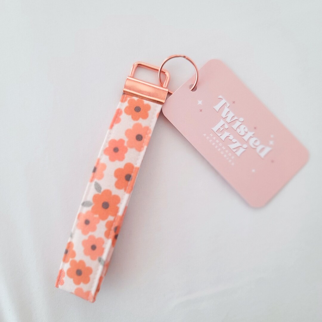 Sweet Floral Key Fob Strap Wristlet Lanyard Keychains - Etsy