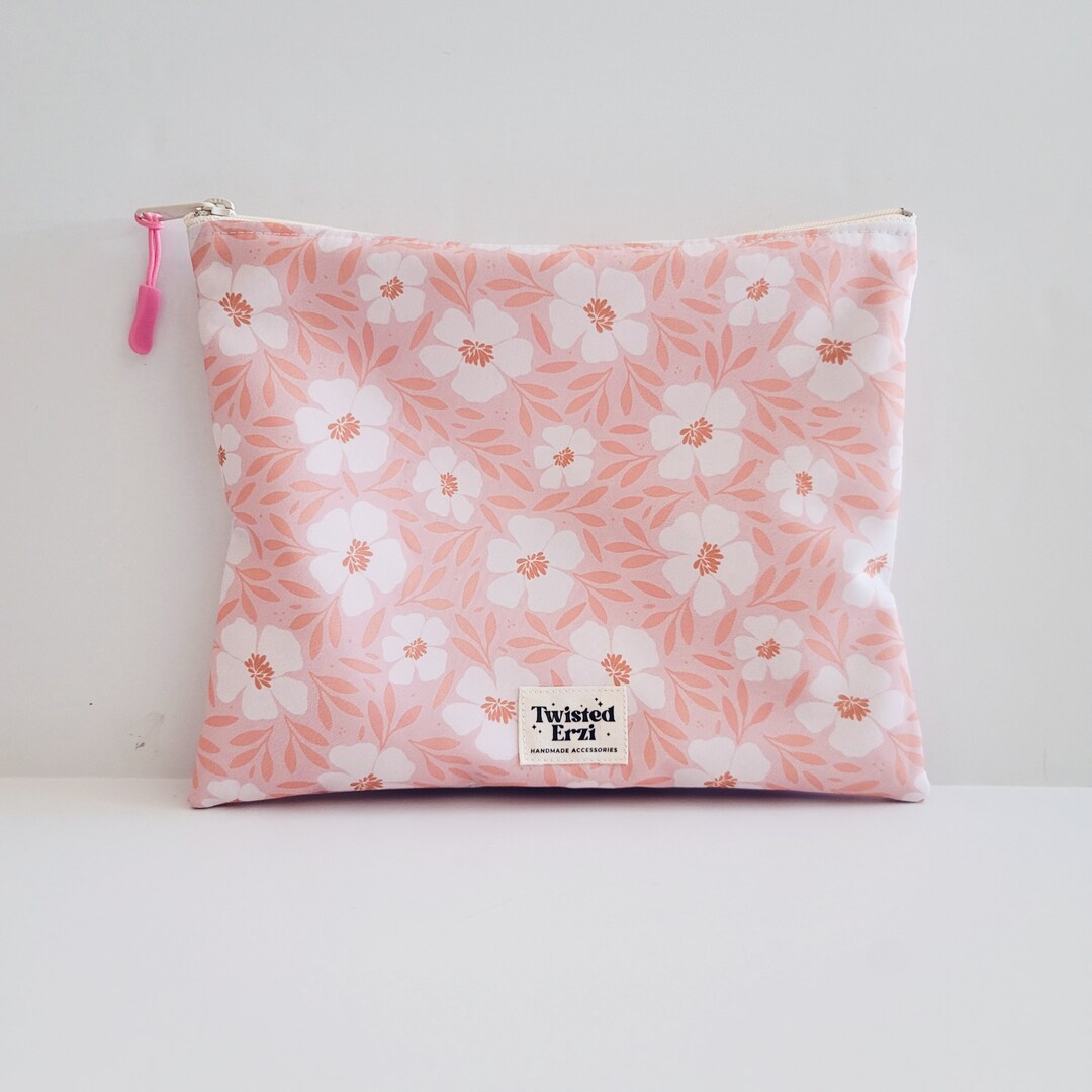 Pink Floral Wet Dry Bag Swimsuit Bag All-purpose Zipper Pouch Bag ...