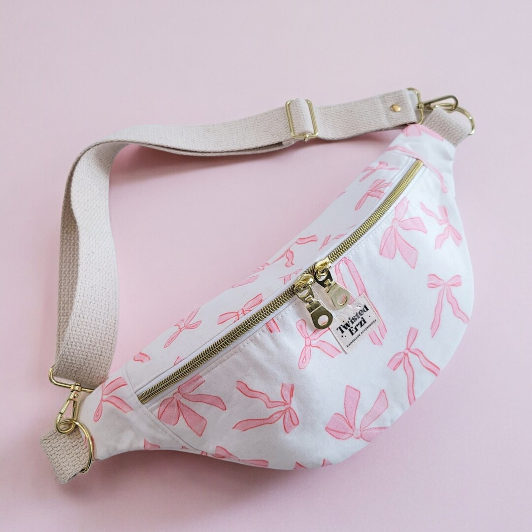 Pink Bow Large Bum Bag | Crossbody Sling Bag | Fanny Pack Waist Bag - Etsy