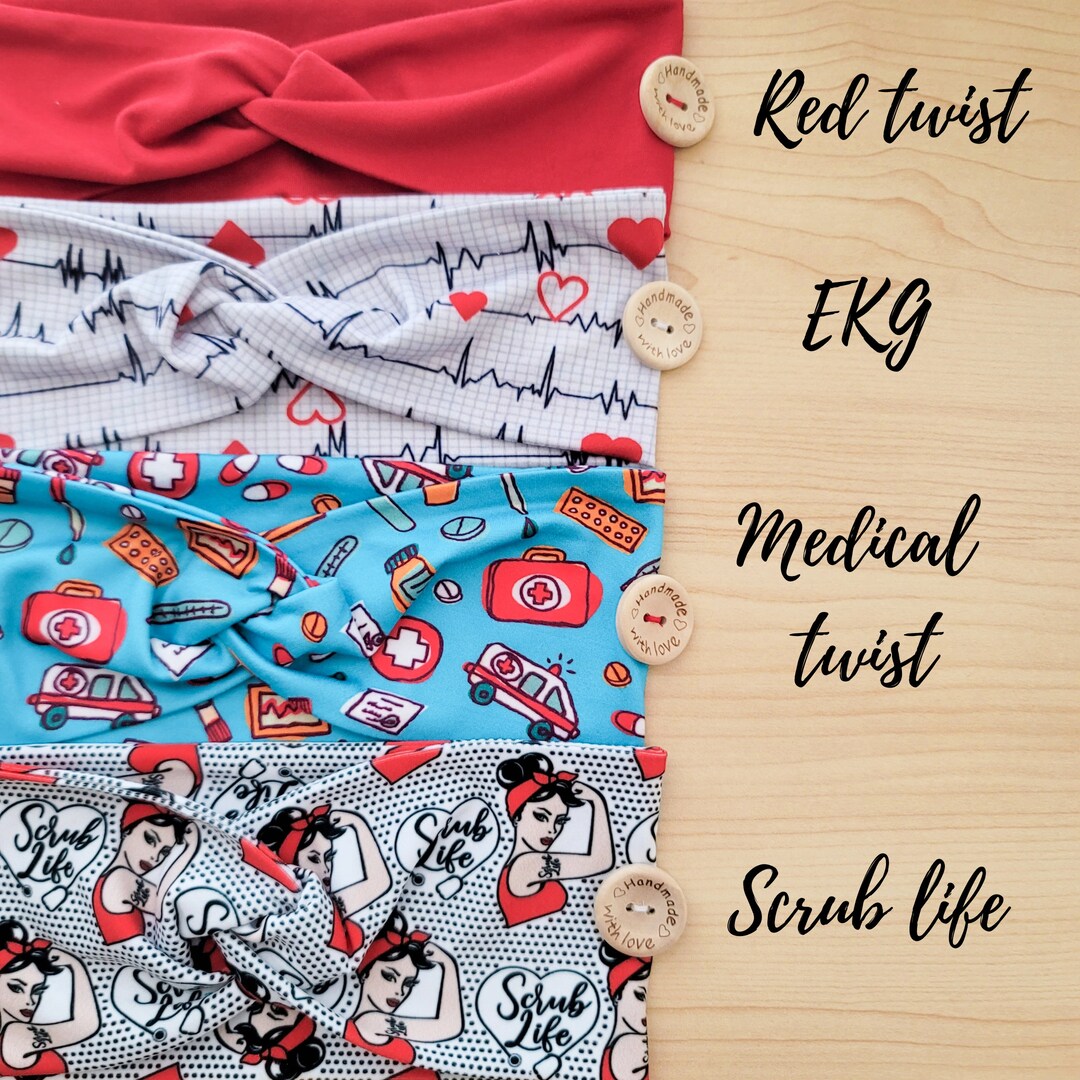 Nurse Headband With Buttons: Medical Twist Turban, Comfort Fit - Etsy