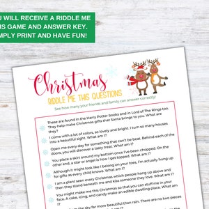 Christmas Riddle Me This, Christmas Trivia Game, Christmas Party Game ...