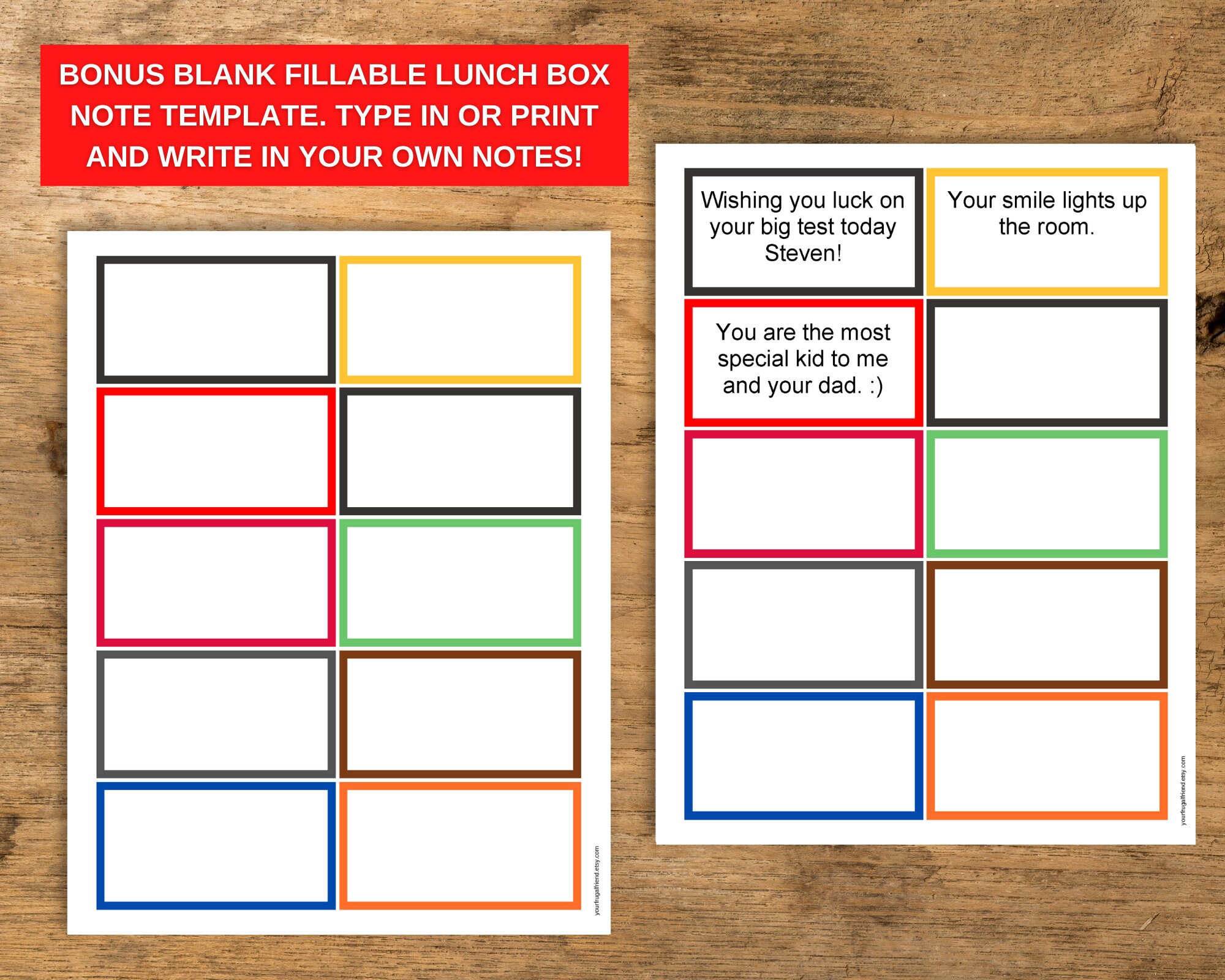 Lunch Box Notes for Kids Lunchbox Notes Lunchbox Note - Etsy