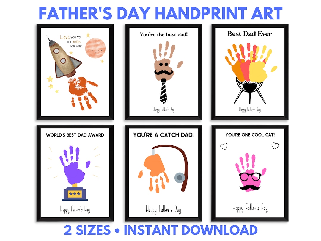 Father's Day Handprint Keepsake, Father's Day Handprint Art, Keepsake ...