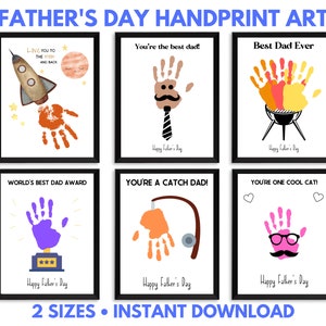Father's Day Handprint Keepsake, Father's Day Handprint Art, Keepsake ...