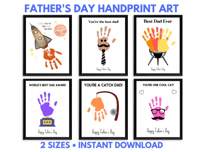 Father's Day Handprint Keepsake, Father's Day Handprint Art, Keepsake ...