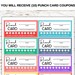 Reward Card, Punch Card Reward System, Kid's Reward Coupons, Reward ...