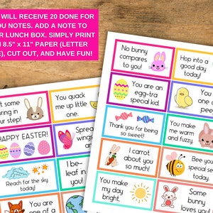 Easter Lunch Box Notes for Kids, Lunchbox Notes, Lunchbox Note ...