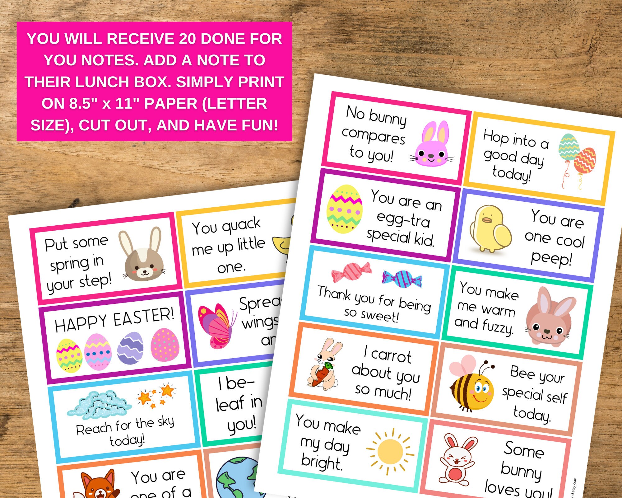 Easter Lunch Box Notes for Kids Lunchbox Notes Lunchbox Note - Etsy Canada