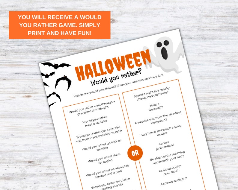 Halloween Would You Rather Halloween Party Game This or - Etsy