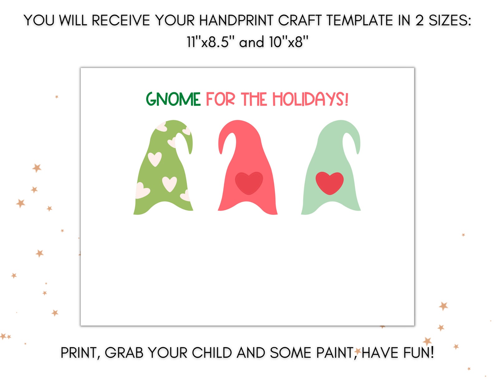 Gnome Handprint Kids Christmas Craft, Baby's First Christmas, Toddler ...