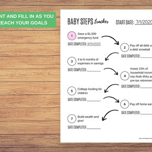 Baby Steps Tracker, Baby Step Progress Tracker, Letter Size and A5 ...