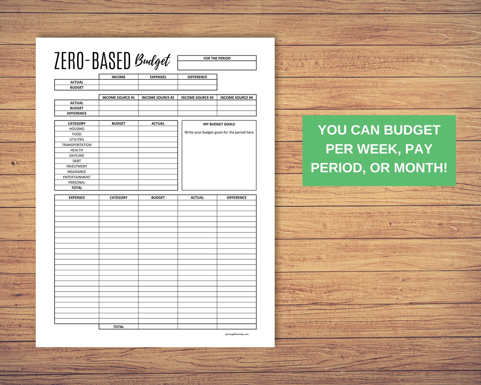 Paycheck Budget Digital Paycheck to Paycheck Budget Template - Etsy