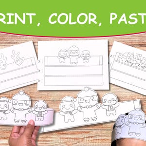 24 Christmas Printable Paper Crown Hat Template, DIY Kids Craft Project ...