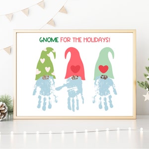 Gnome Handprint Kids Christmas Craft, Baby's First Christmas, Toddler ...